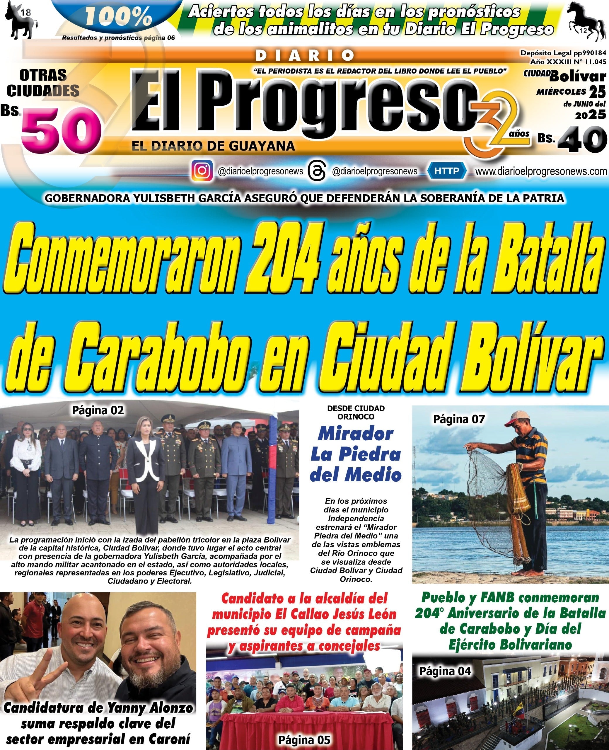 TITULARES DIARIO EL PROGRESO EDICIÓN MIÉRCOLES 25 DE JUNIO DE 2025 ...